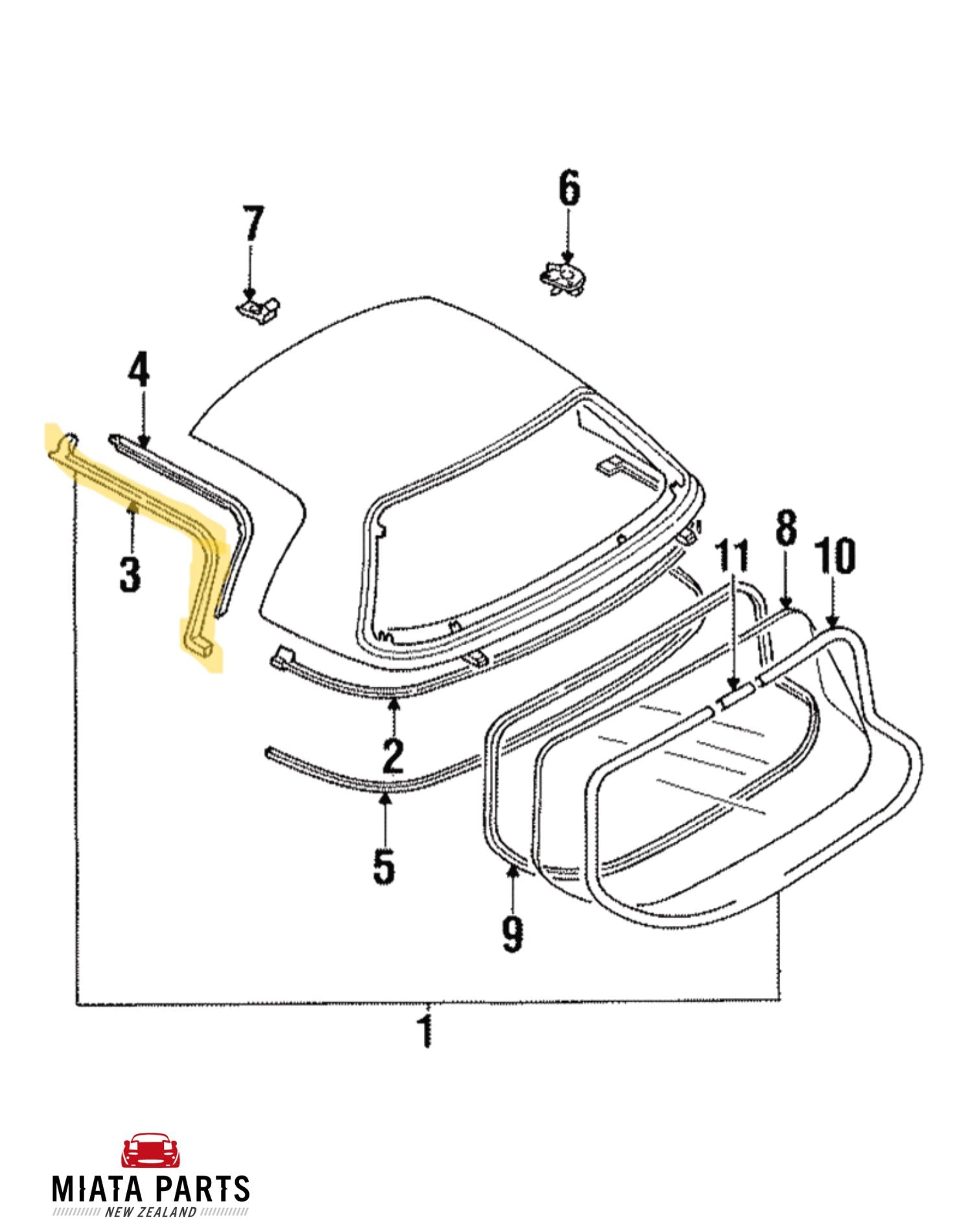 MX5 Hardtop Window Seal - NA/NB – Miata Parts NZ